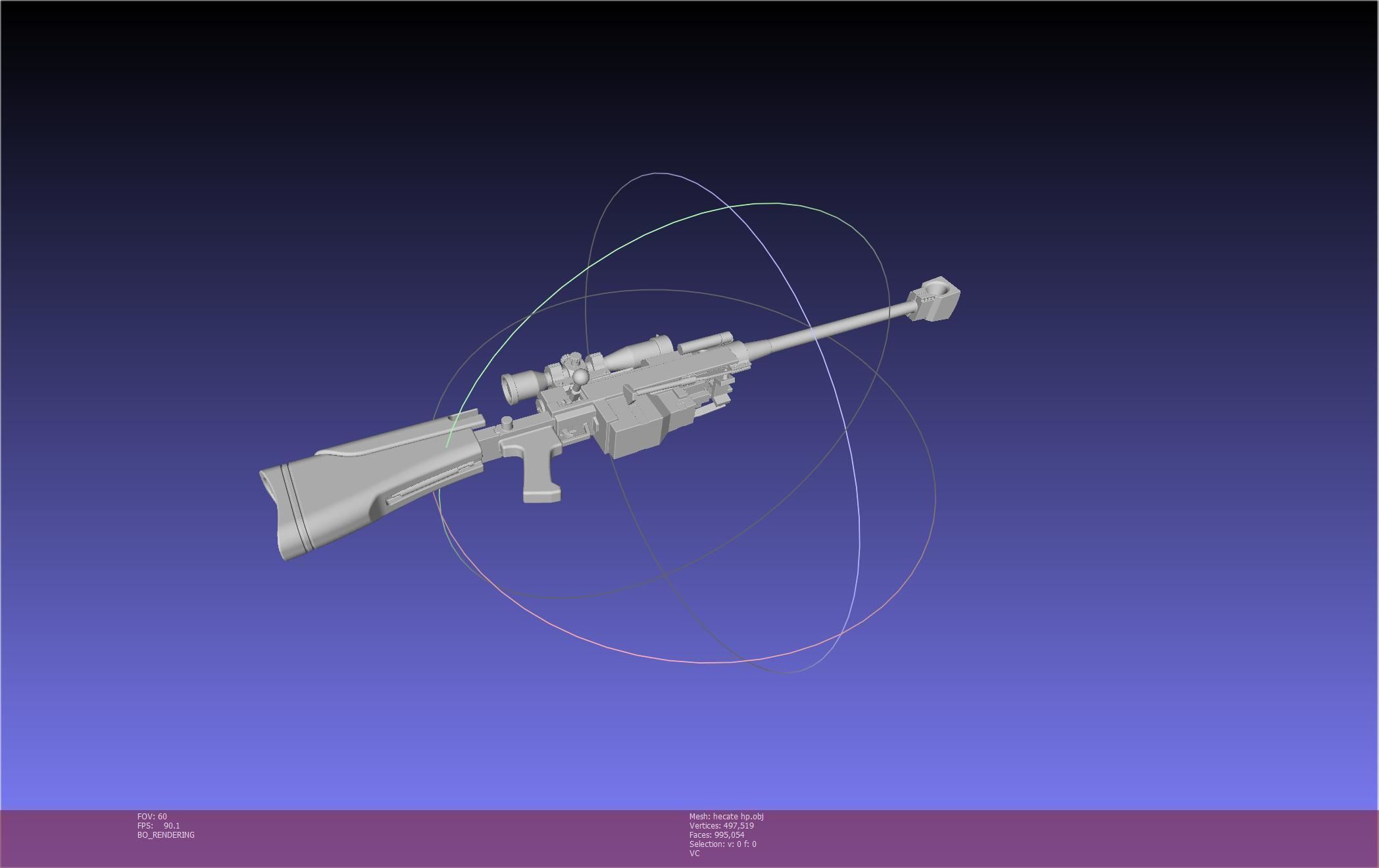 Sword Art Online Sinon Hecate II Rifle Basic Model 3D model | CGTrader
