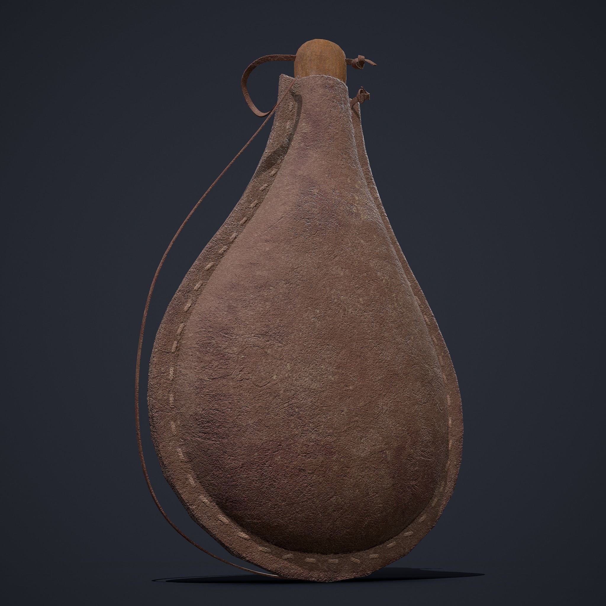 3D model Medieval Leather Water Bottle VR / AR / low-poly | CGTrader