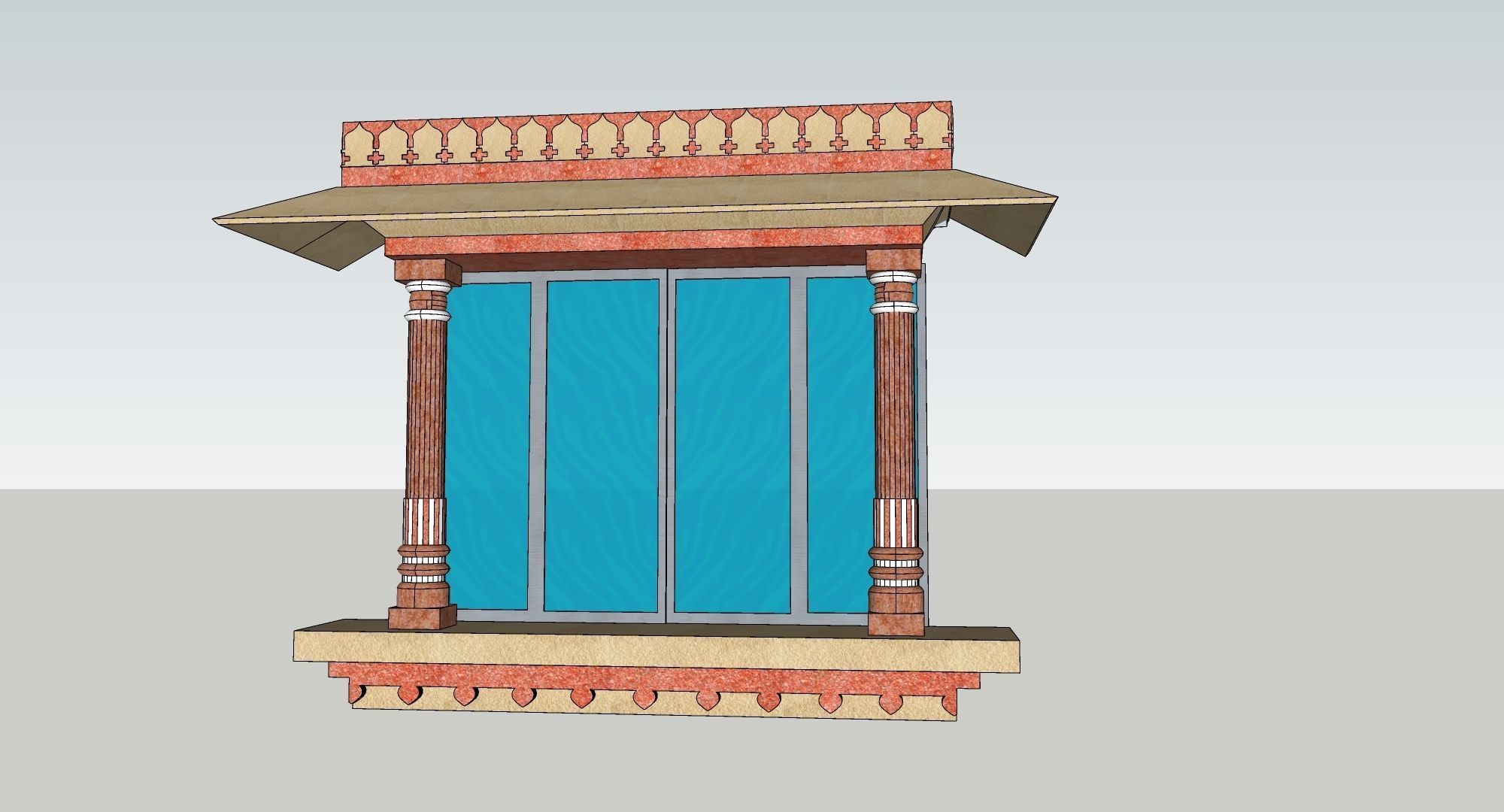 3D model indian jodhpuri stone jharokha 3d modal VR / AR / low-poly ...