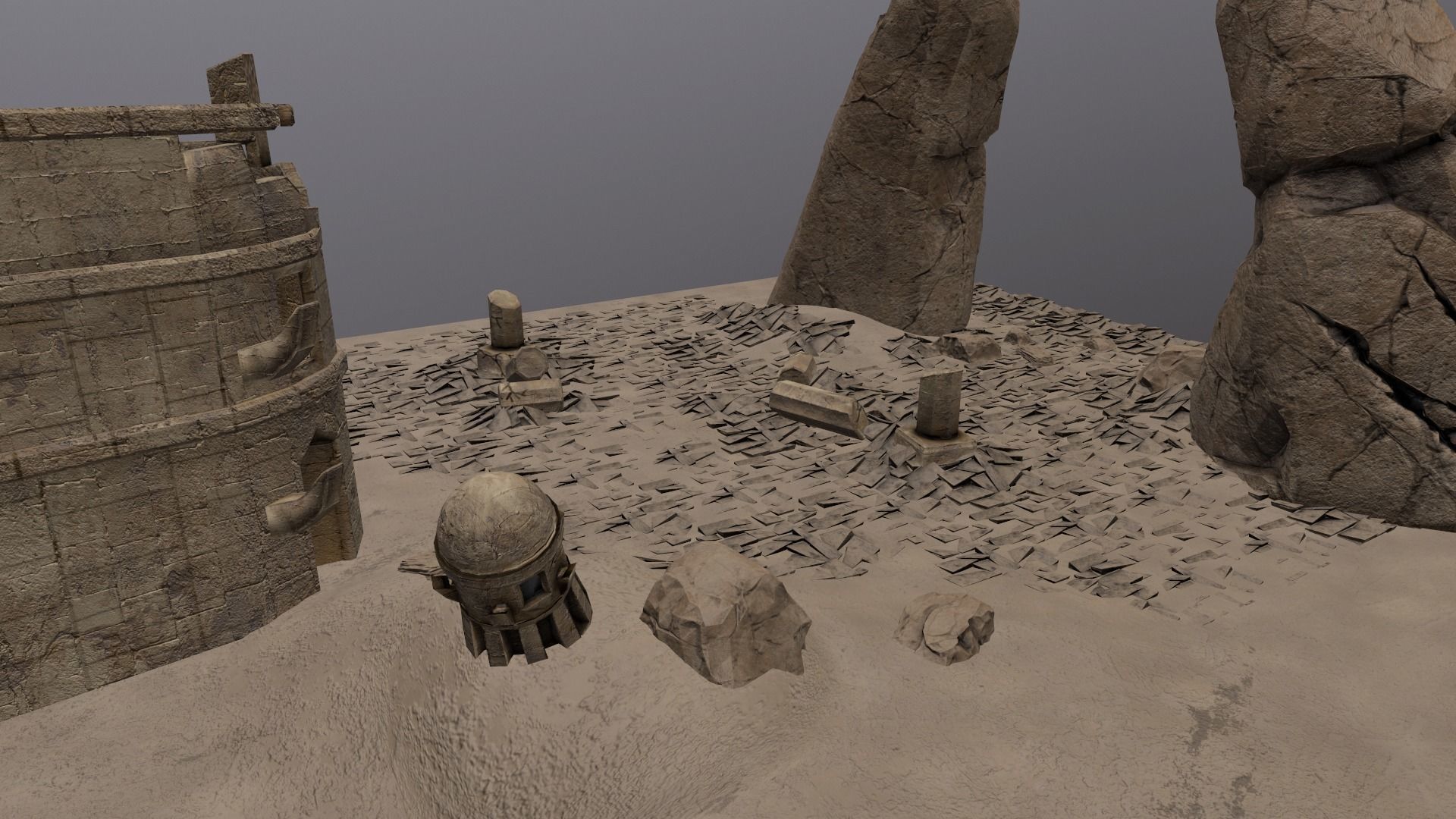 3D model 3d model Ruins in the desert VR / AR / low-poly | CGTrader