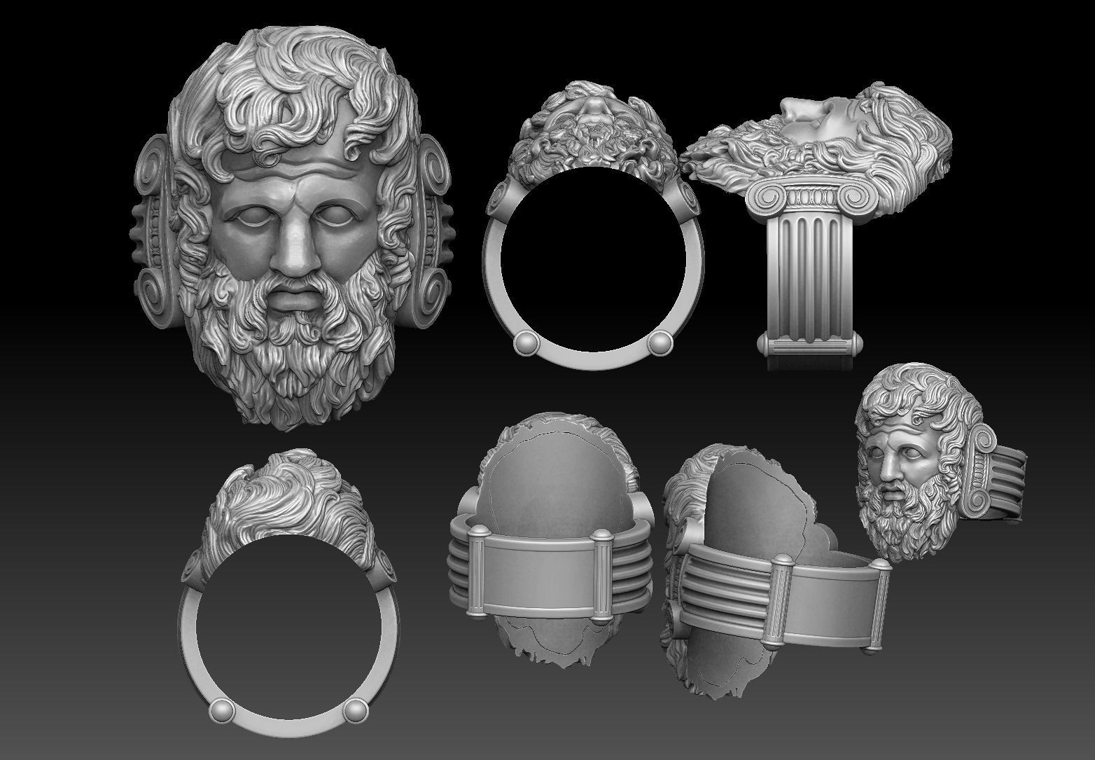 zeus Jupiter ring 3D model 3D printable | CGTrader