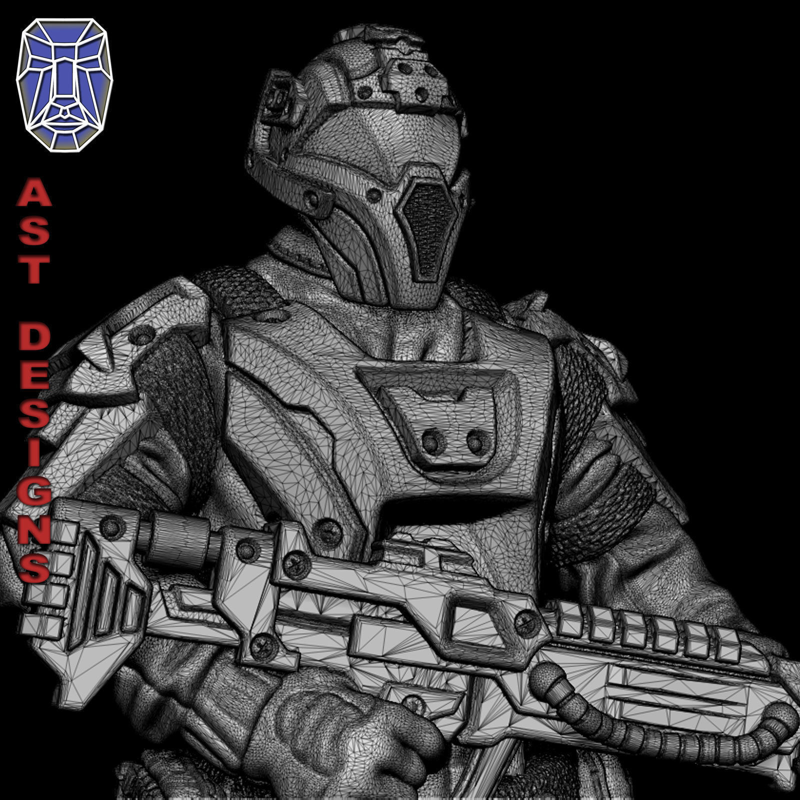 sci fi Miniature 1-0 soldier warrior Miniature 3D model 3D printable ...