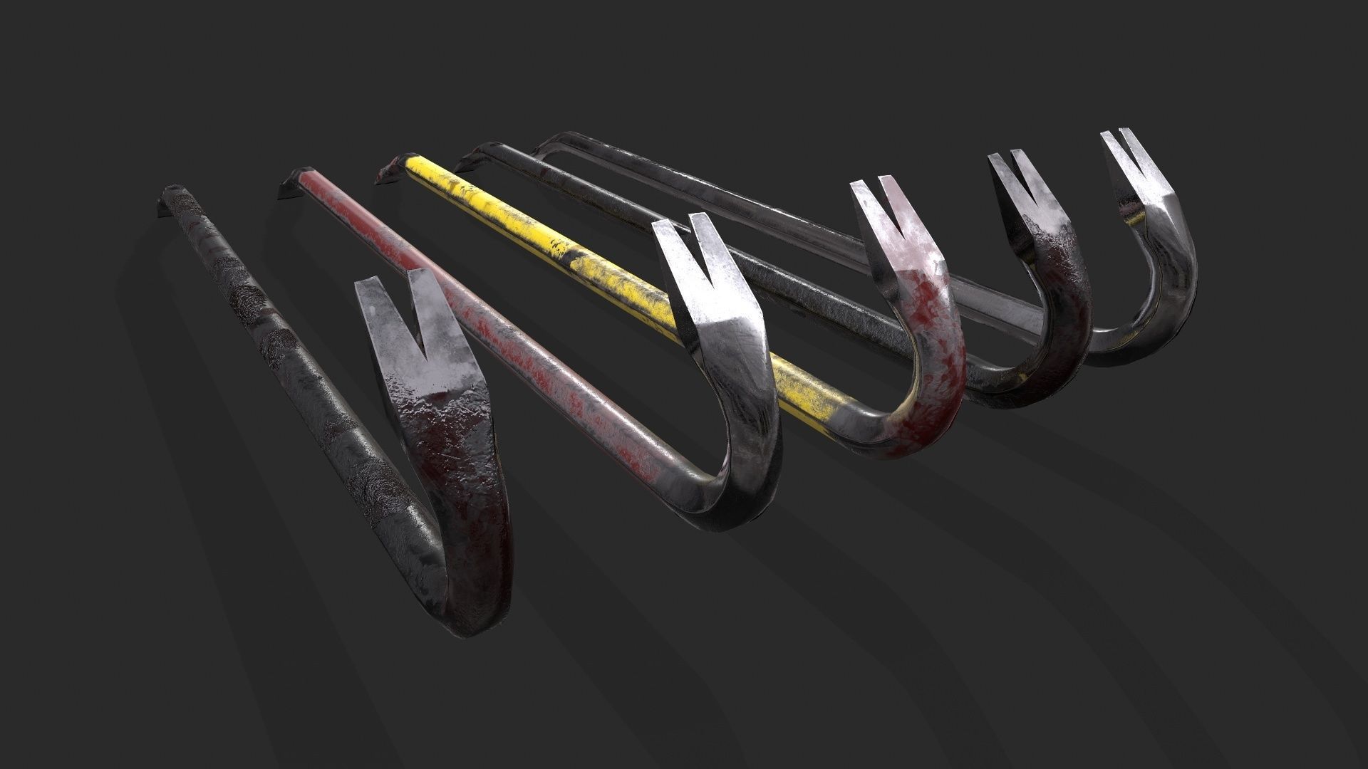 3D model Crowbar five color options VR / AR / low-poly | CGTrader