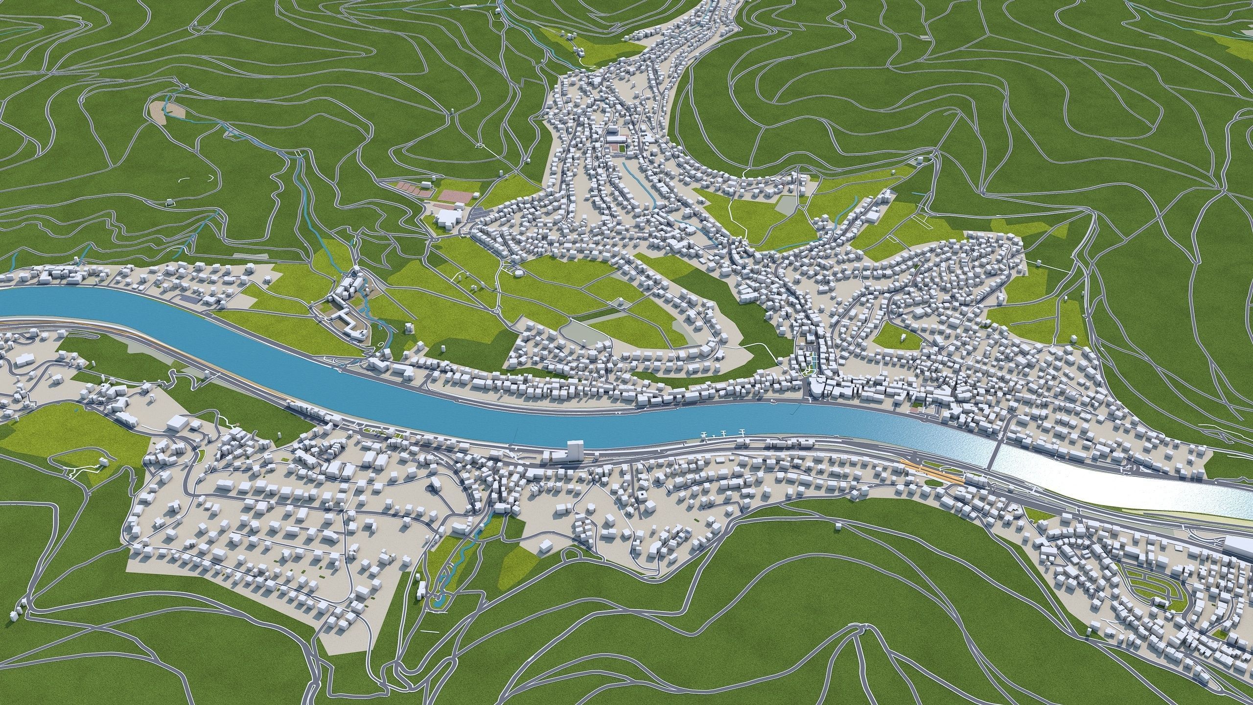 3D model Heidelberg City in Germany 30Km VR / AR / low-poly | CGTrader