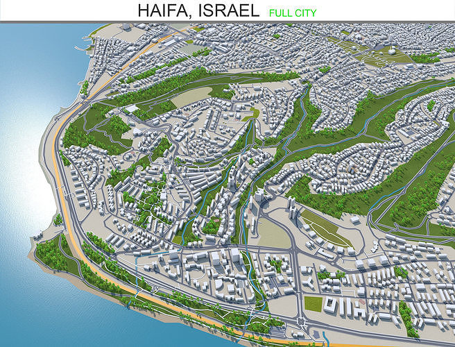 3D model Haifa City Israel 20km VR / AR / low-poly | CGTrader