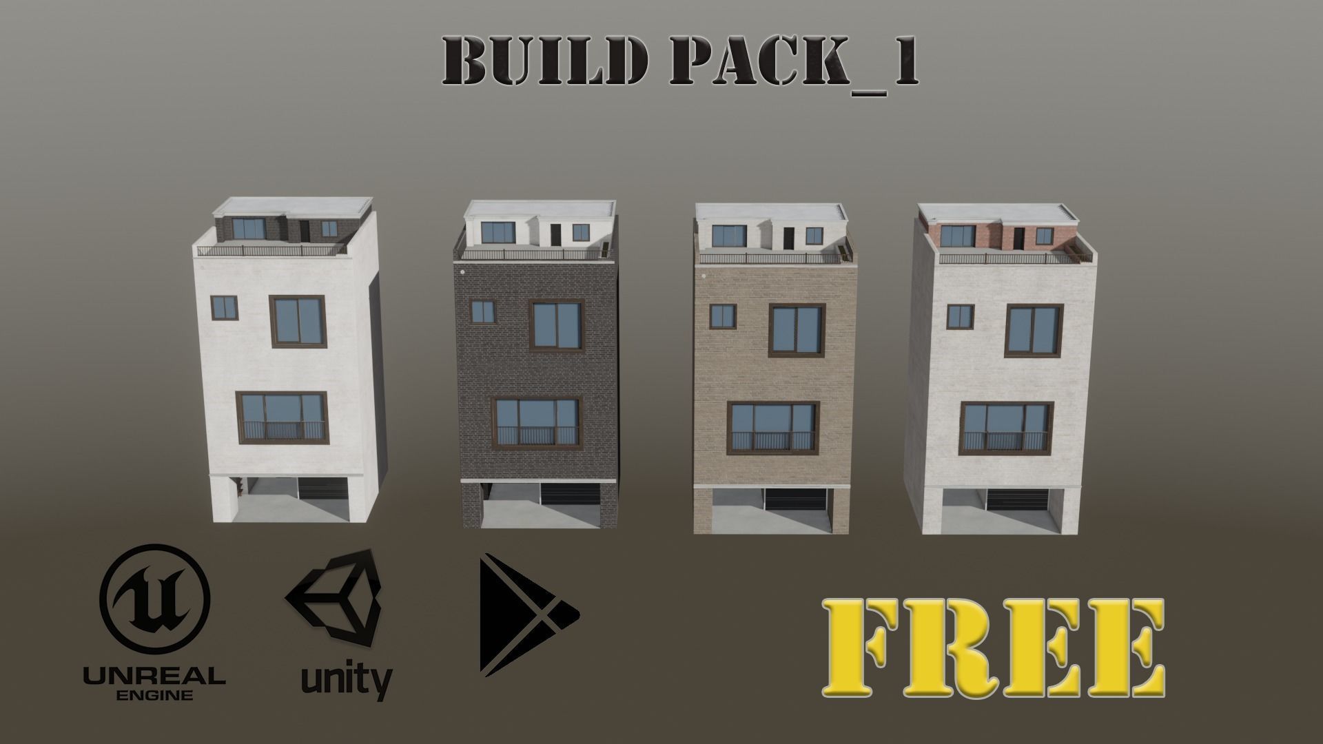 3D asset Building FREE Pack 1 | CGTrader