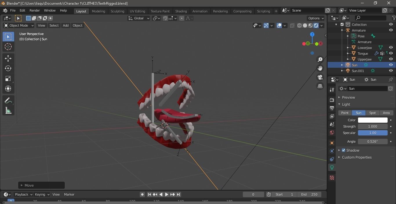 TeethTongue Rig free VR / AR / low-poly 3D model animated rigged | CGTrader