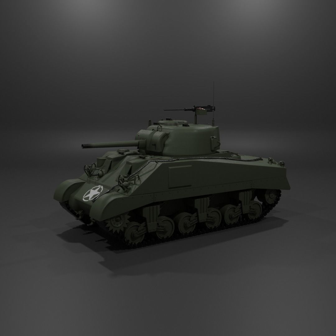M4 Sherman Medium Tank free 3D model | CGTrader