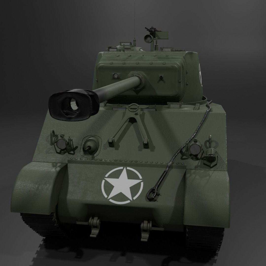M4A2 76 W Sherman Medium Tank free 3D model | CGTrader
