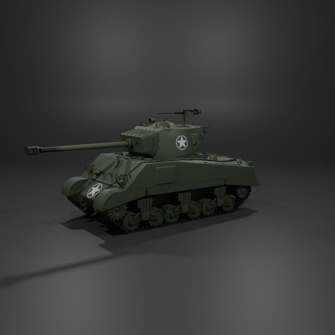 M4A2 76 W Sherman Medium Tank free 3D model | CGTrader