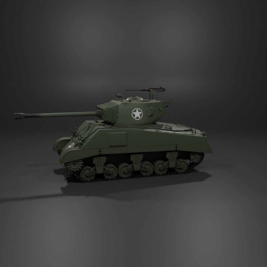 M4A2 76 W Sherman Medium Tank free 3D model | CGTrader