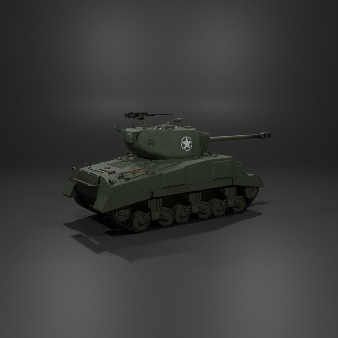 M4A2 76 W Sherman Medium Tank free 3D model | CGTrader
