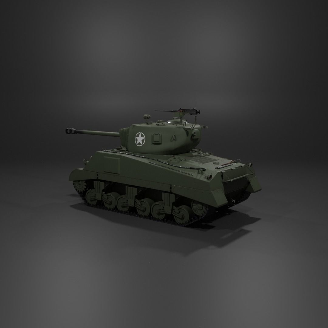 M4A2 76 W Sherman Medium Tank free 3D model | CGTrader