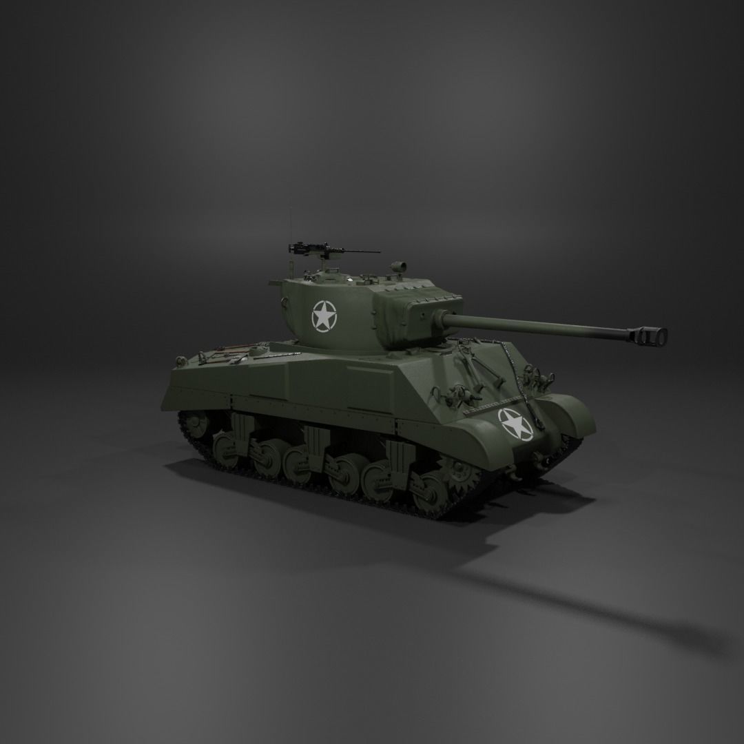 M4A2 76 W Sherman Medium Tank free 3D model | CGTrader