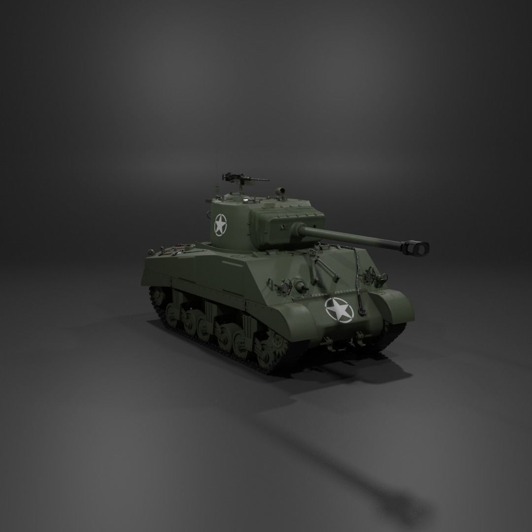 M4A2 76 W Sherman Medium Tank free 3D model | CGTrader