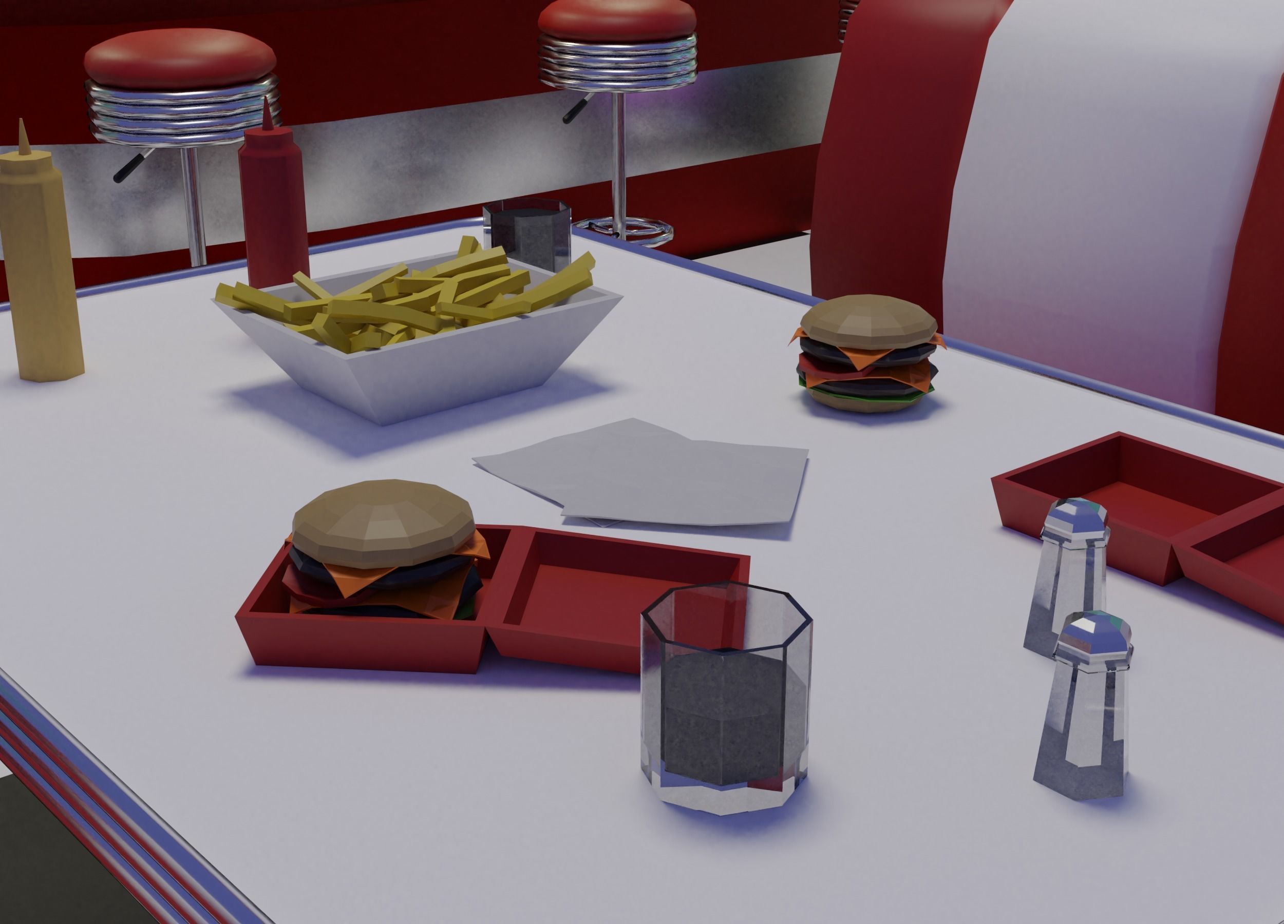 3D model American Diner VR / AR / low-poly | CGTrader