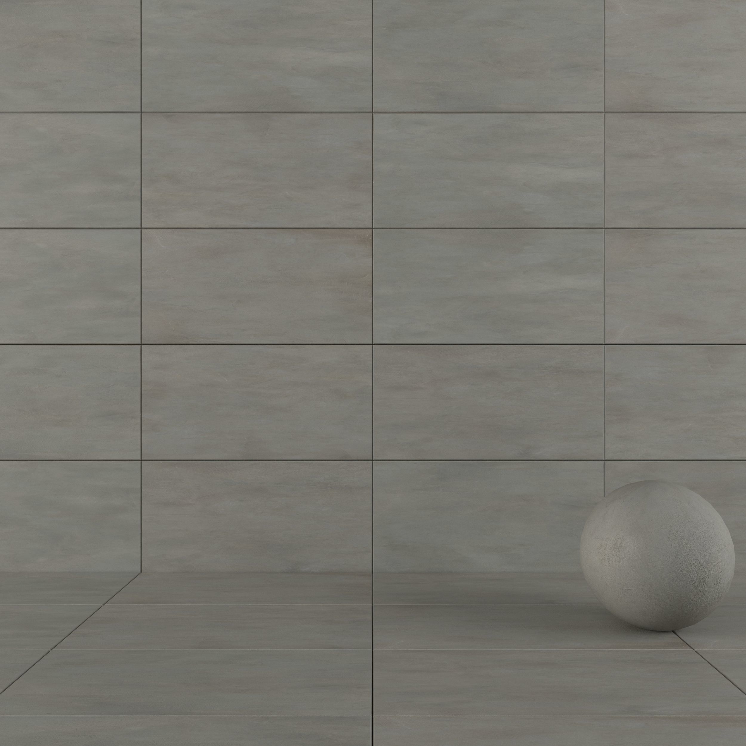 Concrete wall tiles Luce Peltro 60x120 Set 2 3D model