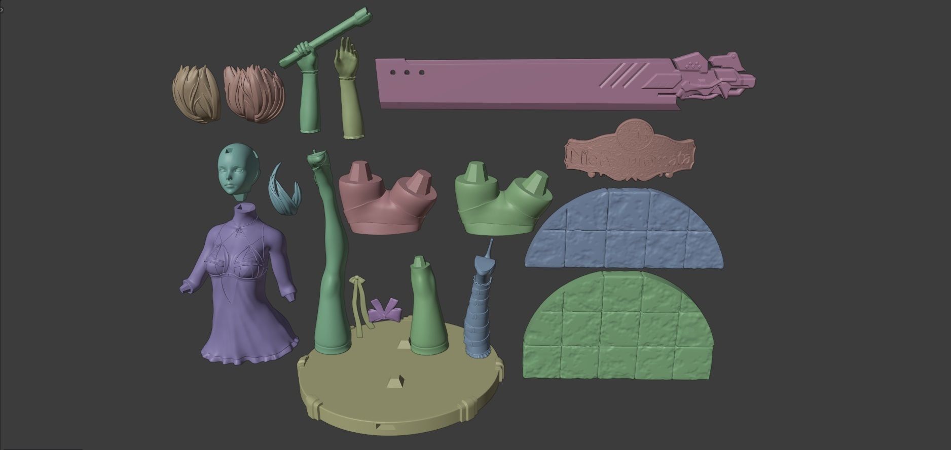 Nier Automata - 2B Kaine suit 3D model 3D printable | CGTrader