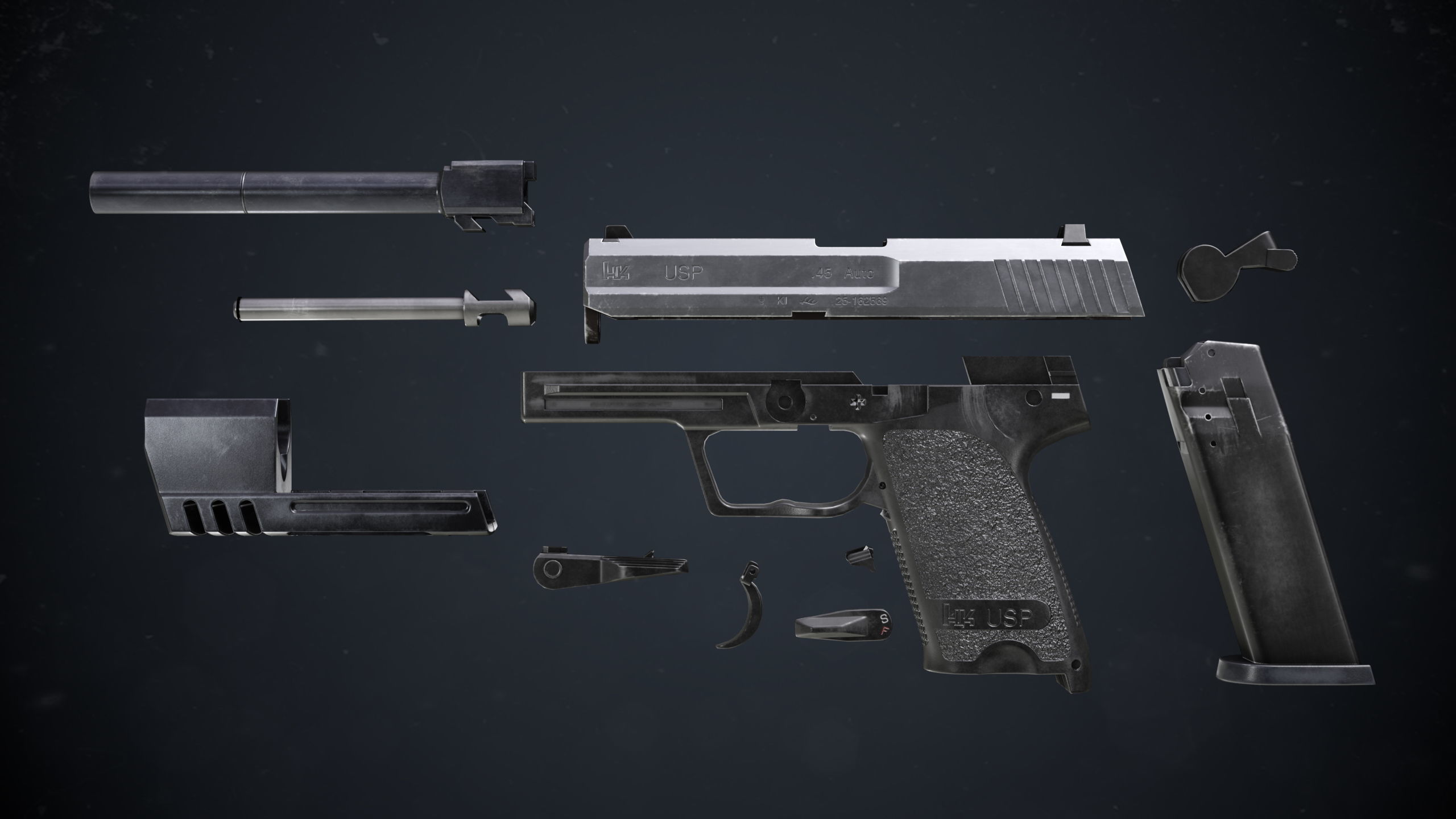 3D model Heckler and Koch USP Match VR / AR / low-poly | CGTrader