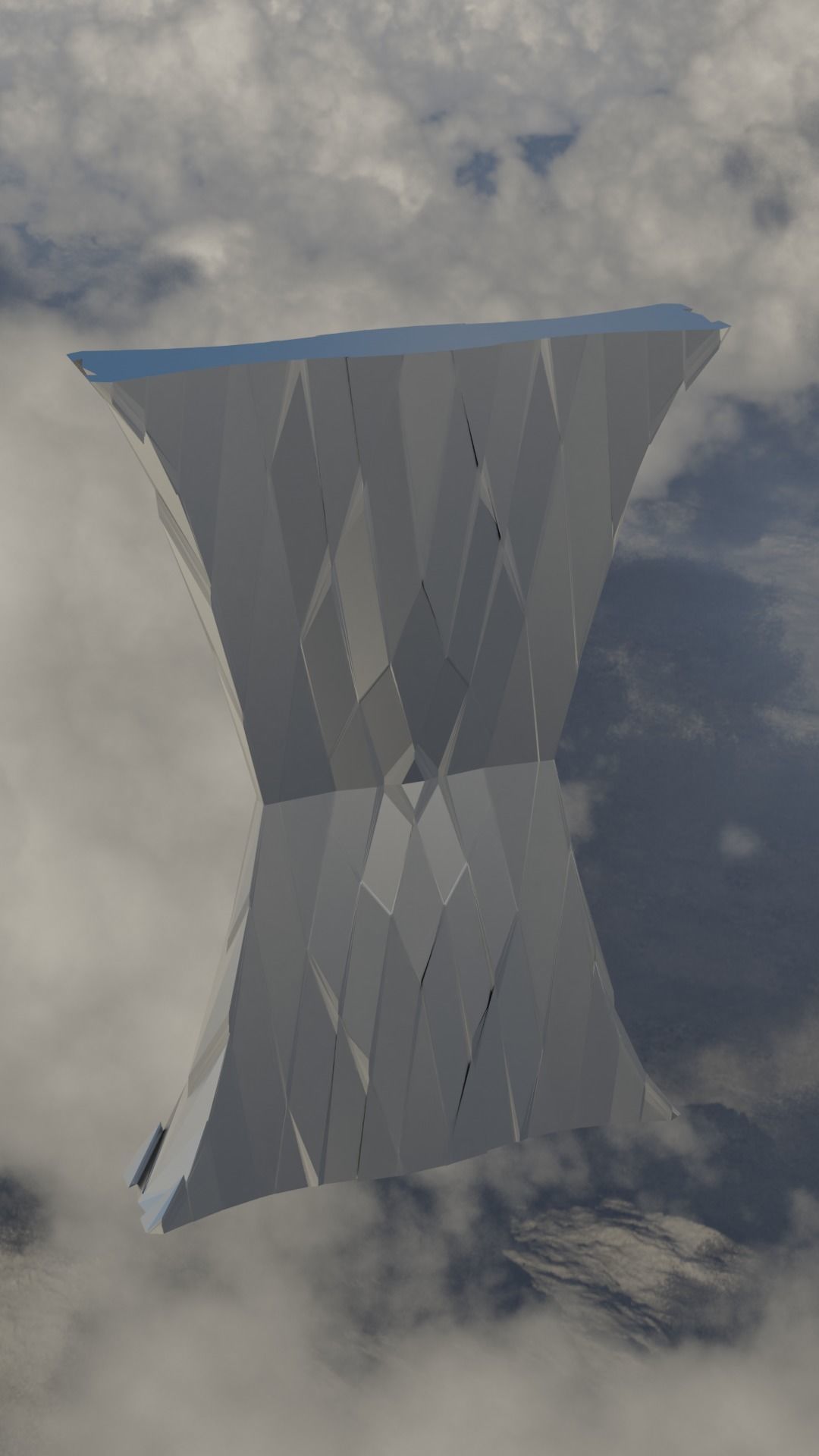 3D model Silver Futuristic Cubic Structure Pillar VR / AR / low-poly ...