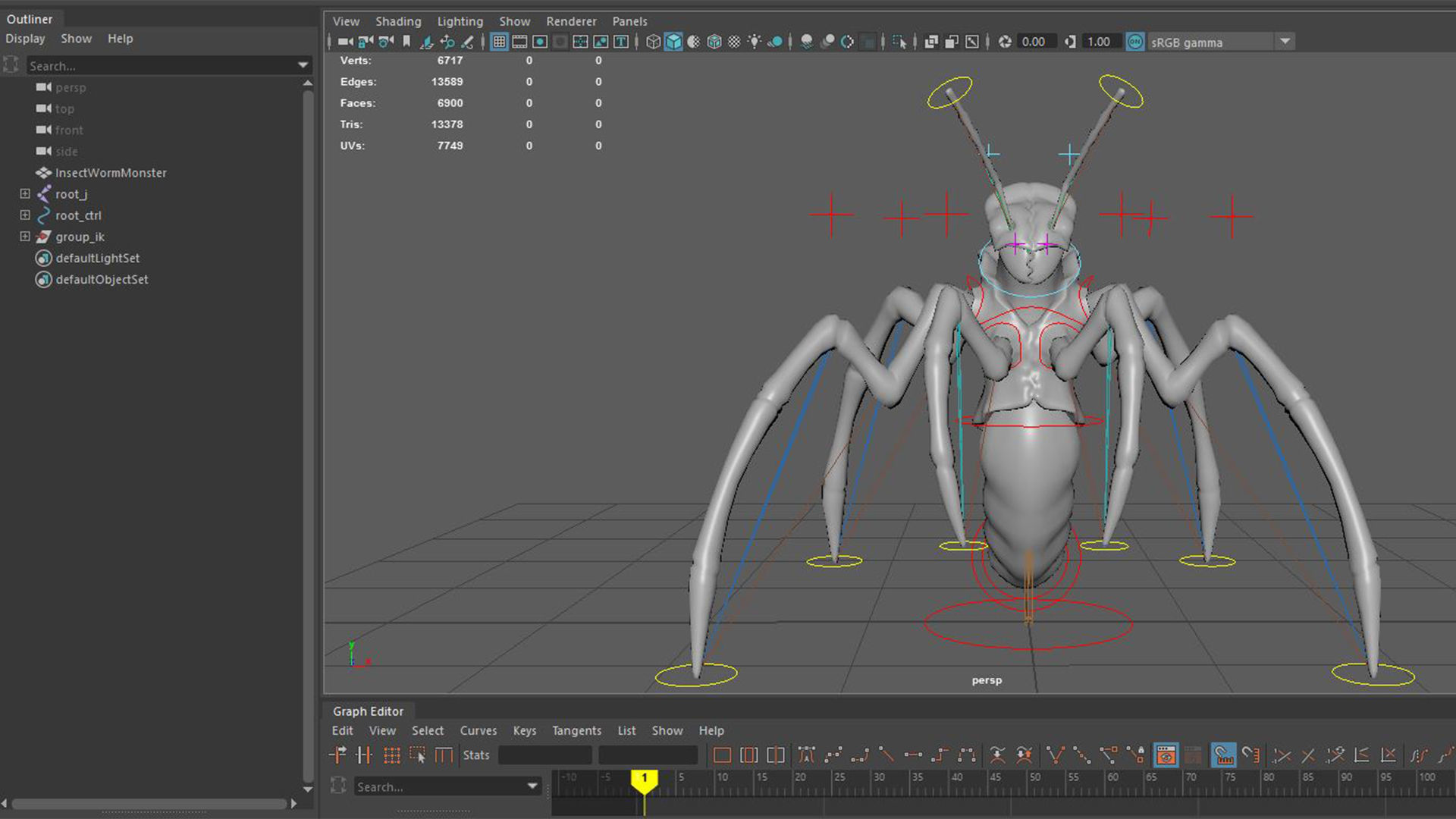 3D model Insect Worm Monster VR / AR / low-poly rigged animated | CGTrader