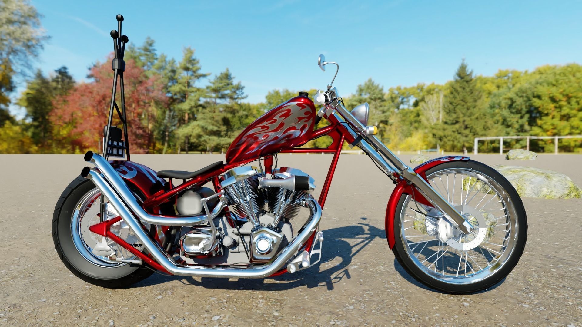 Chopper Motorcycle 3D model | CGTrader