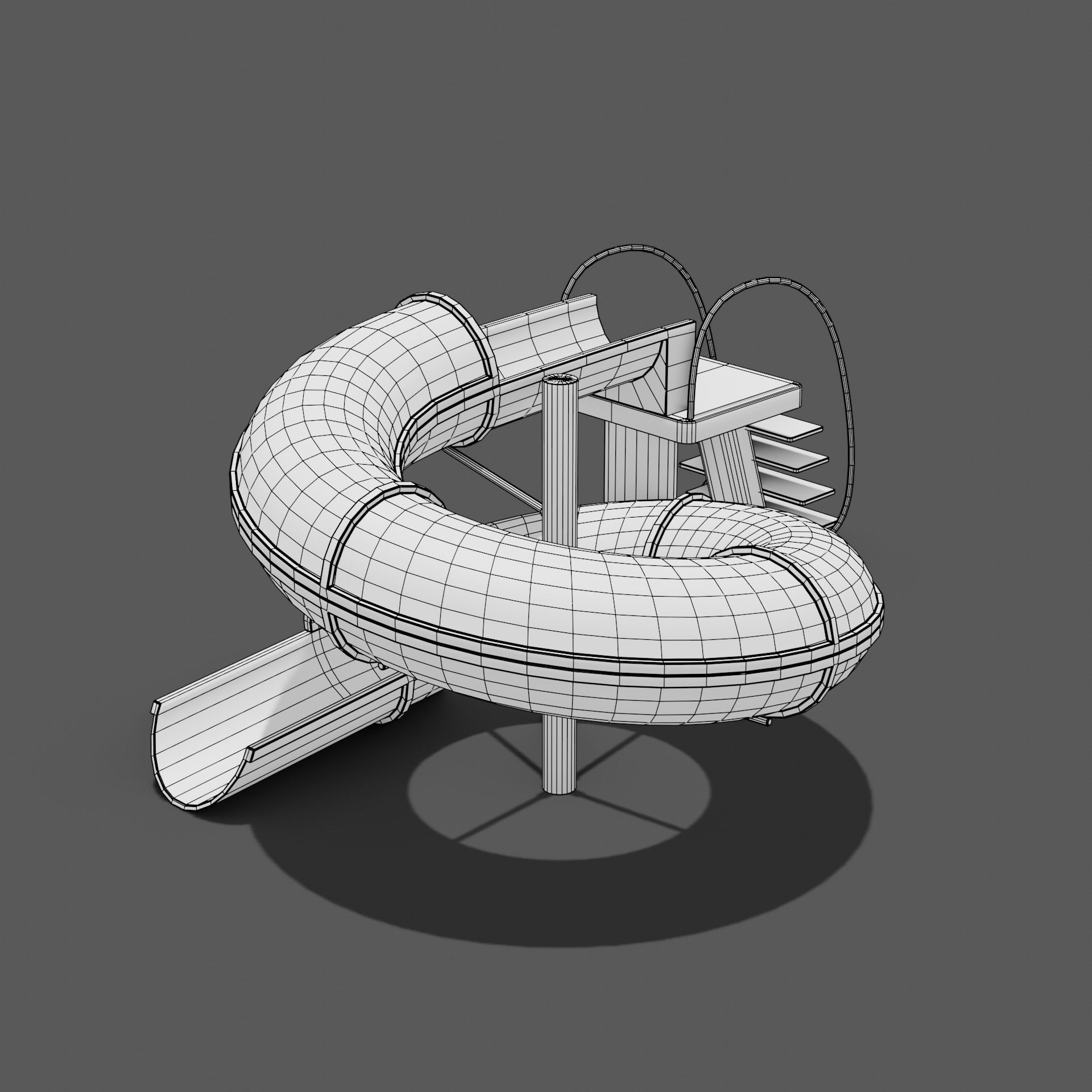 Small Plastic Playground Waterpark Slide 3D model | CGTrader