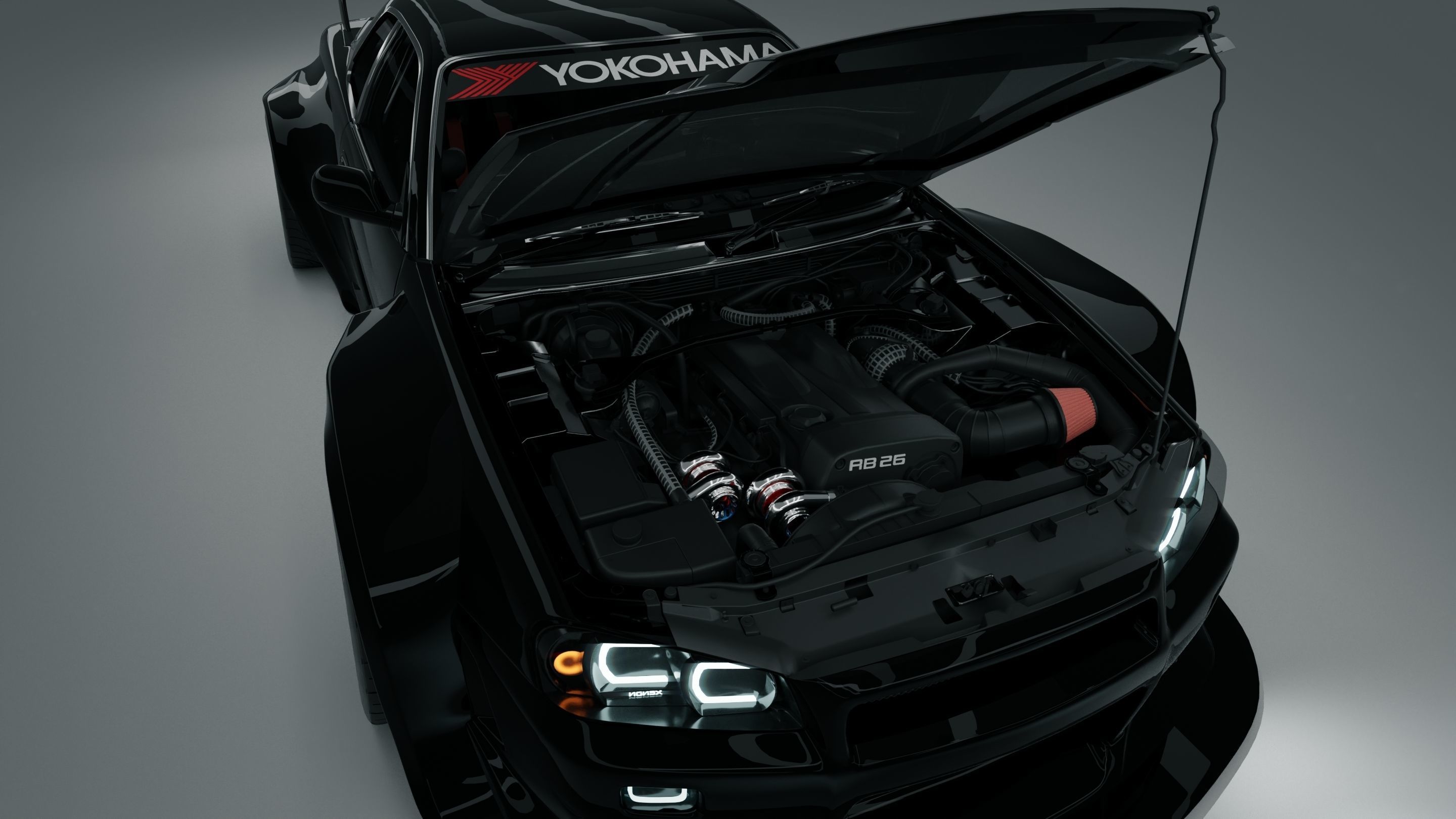 Nissan R34 Skyline widebody twin turbo 3D model | CGTrader