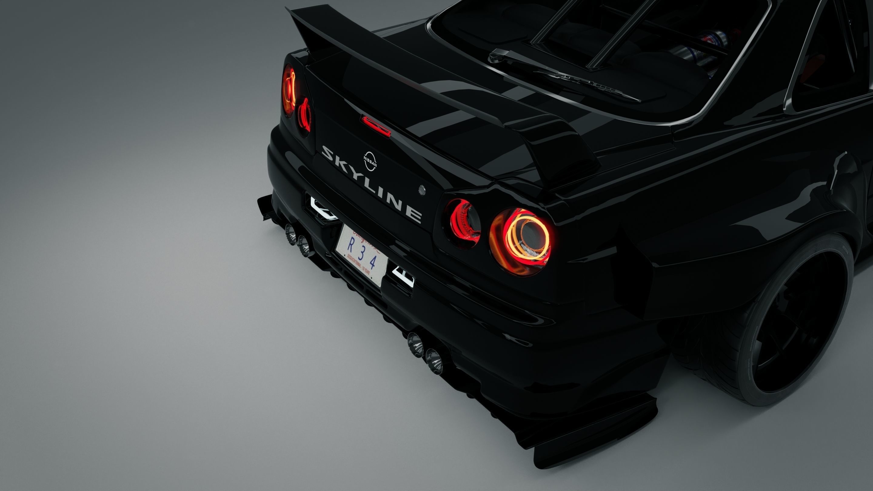 Nissan R34 Skyline widebody twin turbo 3D model | CGTrader