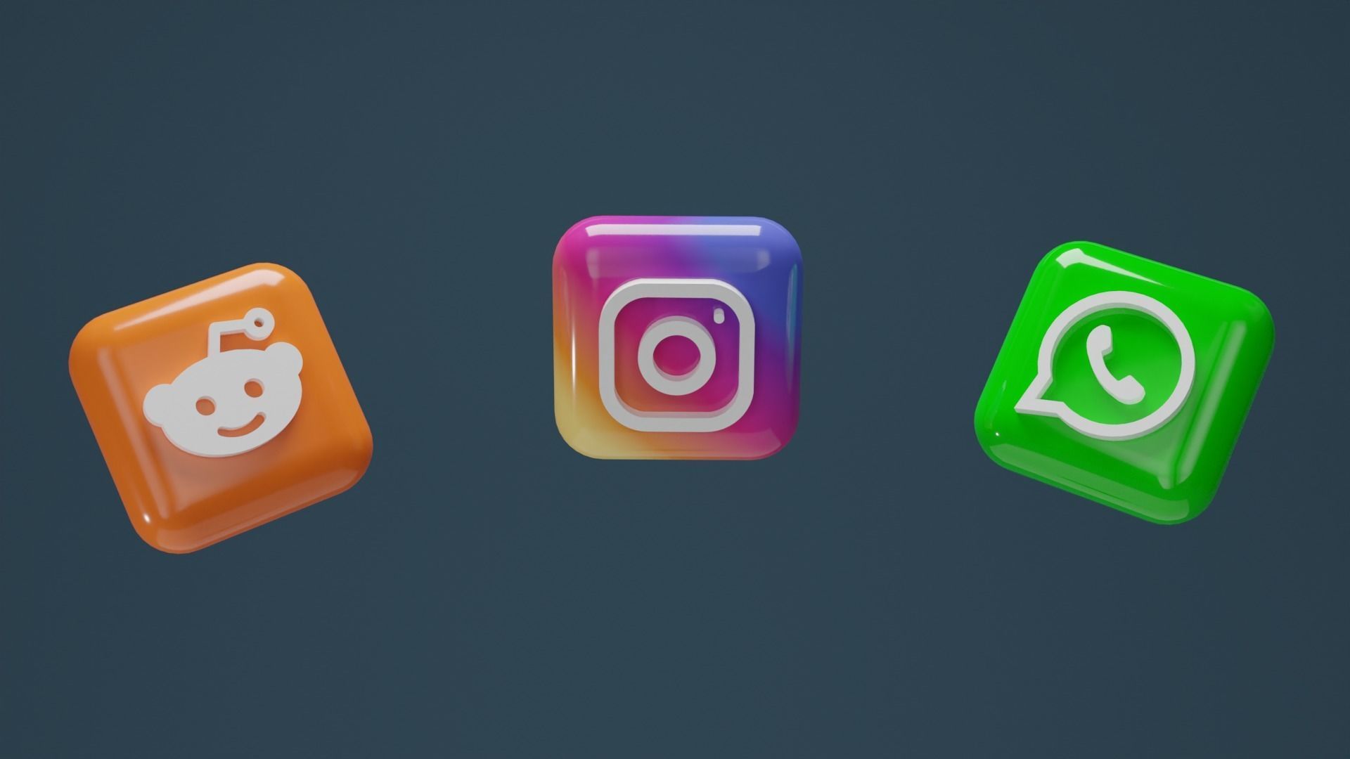 3D model 3D SOCIAL MEDIA ICONS VR / AR / low-poly | CGTrader