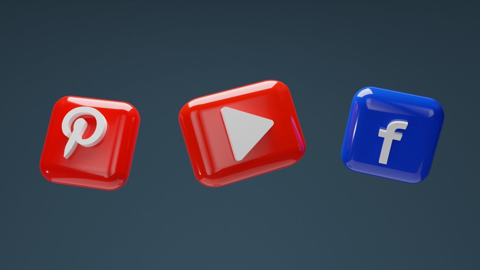 3D model 3D SOCIAL MEDIA ICONS VR / AR / low-poly | CGTrader