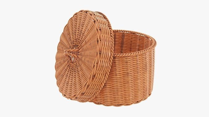 Medium wicker box 3D model | CGTrader