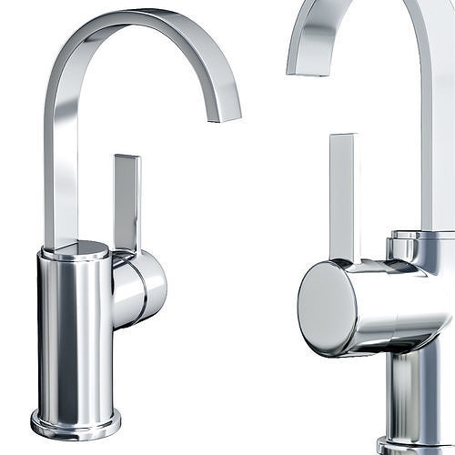 3D model mixer low poly 3d model chrome basin tap VR / AR / low-poly ...