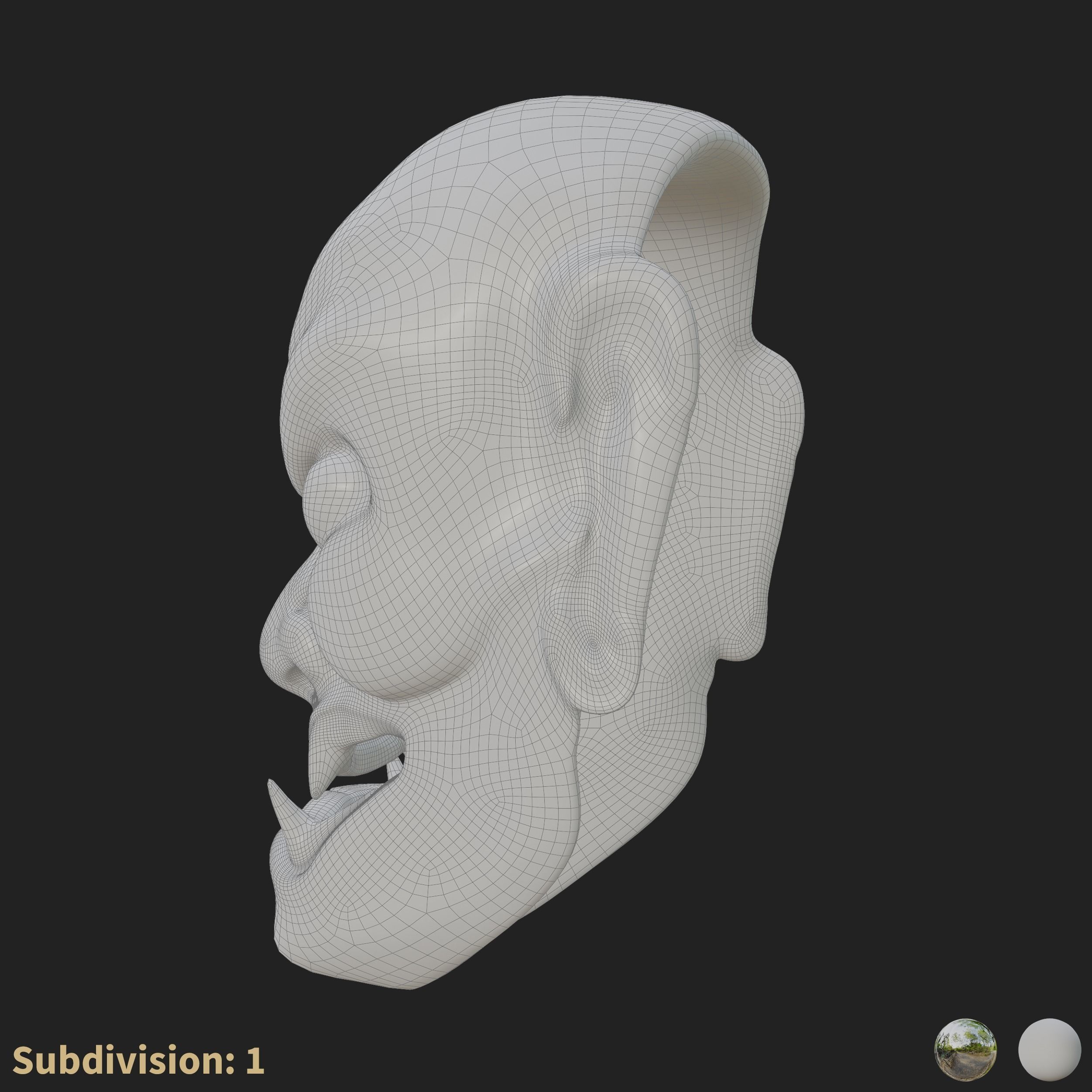 Japanese Mask Shikami Noh theatre mask 3d model 3D model | CGTrader