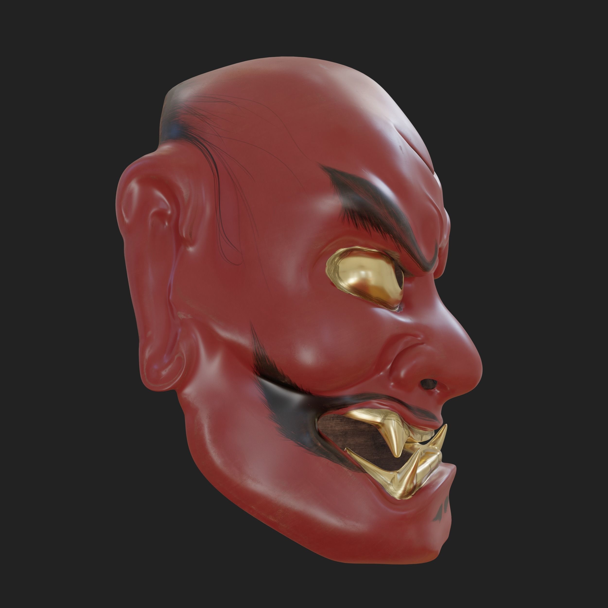 Japanese Mask Shikami Noh theatre mask 3d model 3D model | CGTrader