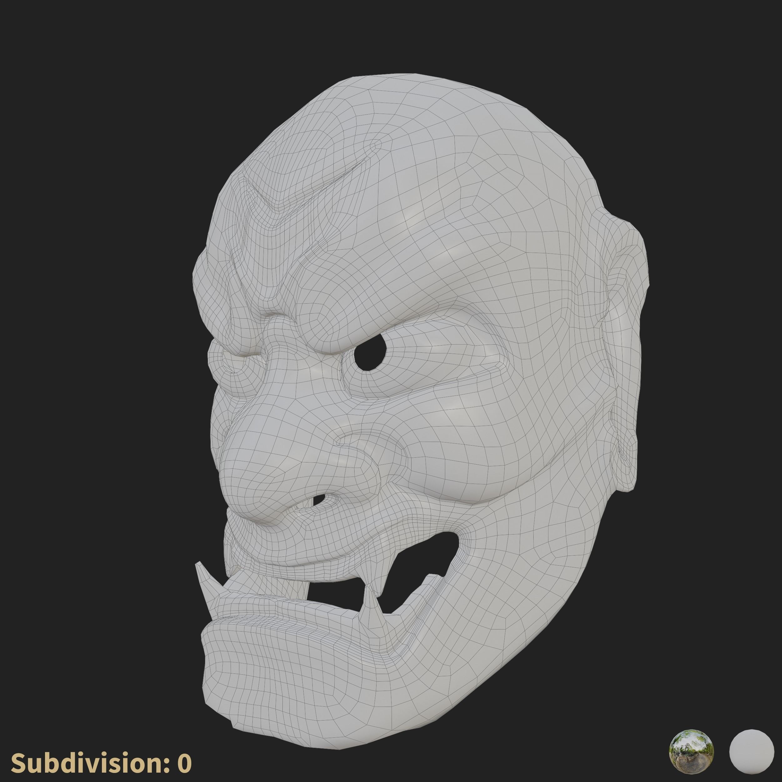 Japanese Mask Shikami Noh theatre mask 3d model 3D model | CGTrader