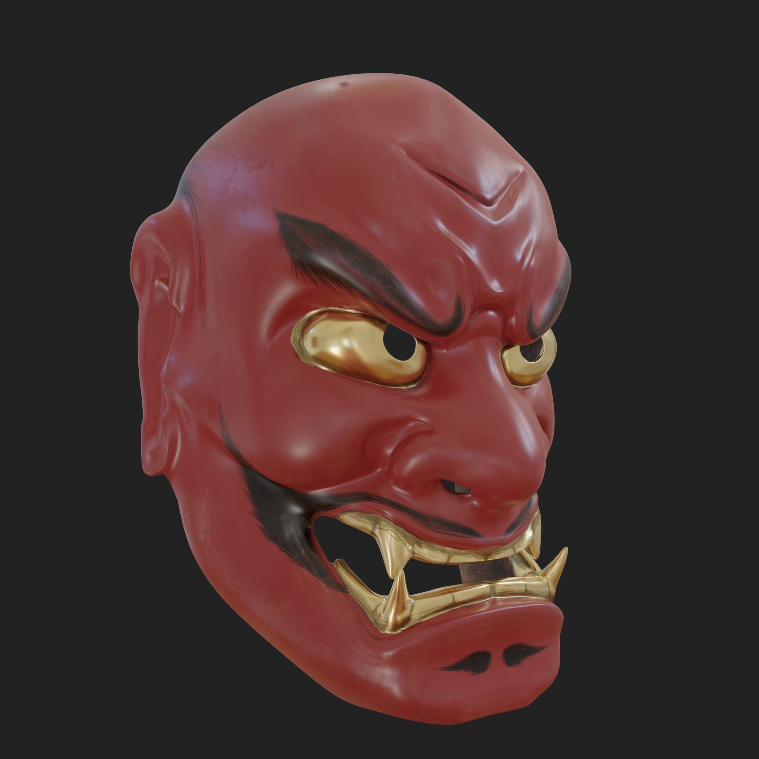 Japanese Mask Shikami Noh theatre mask 3d model 3D model | CGTrader