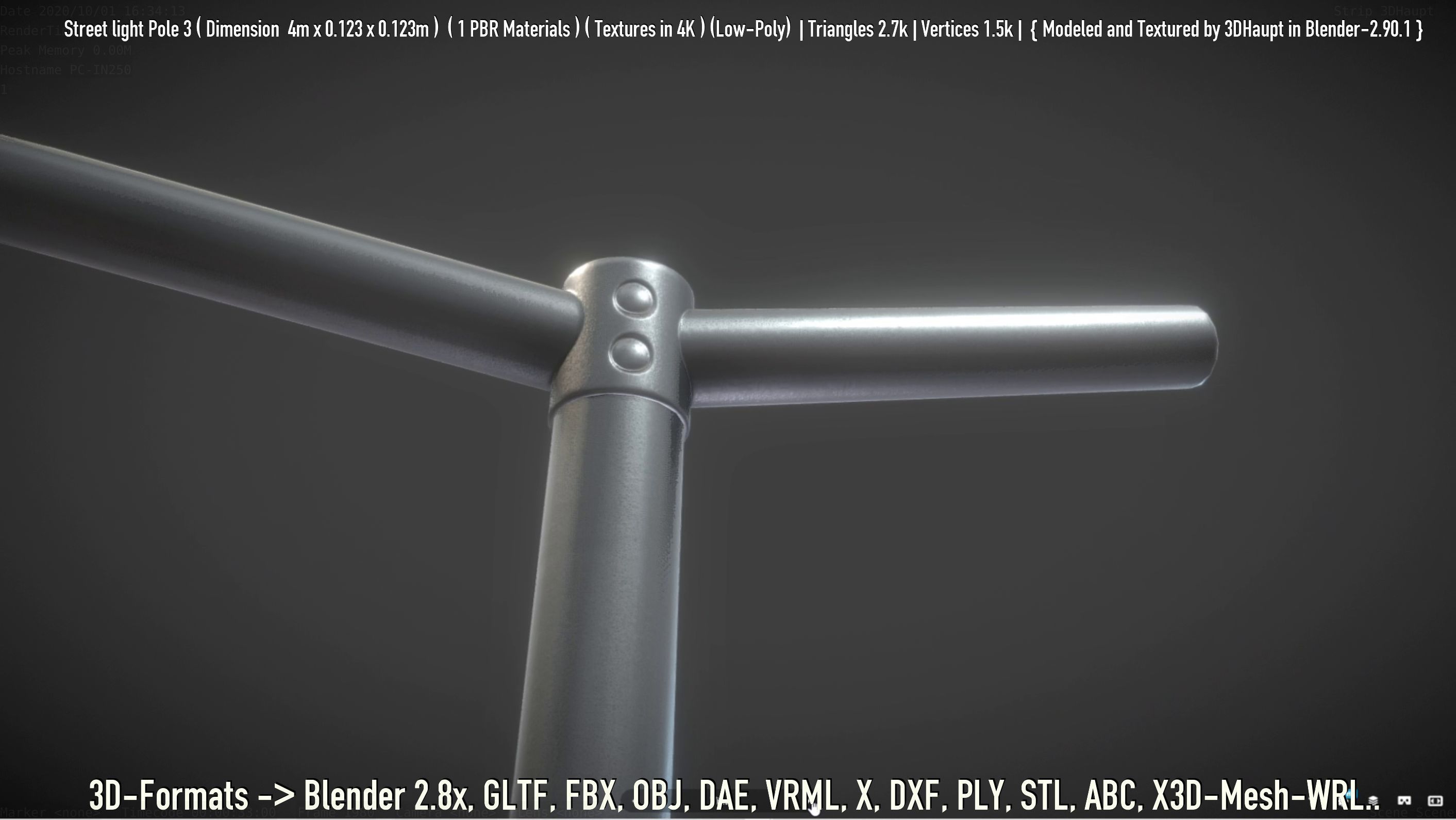 3D model Low-poly street light pole 3 VR / AR / low-poly | CGTrader