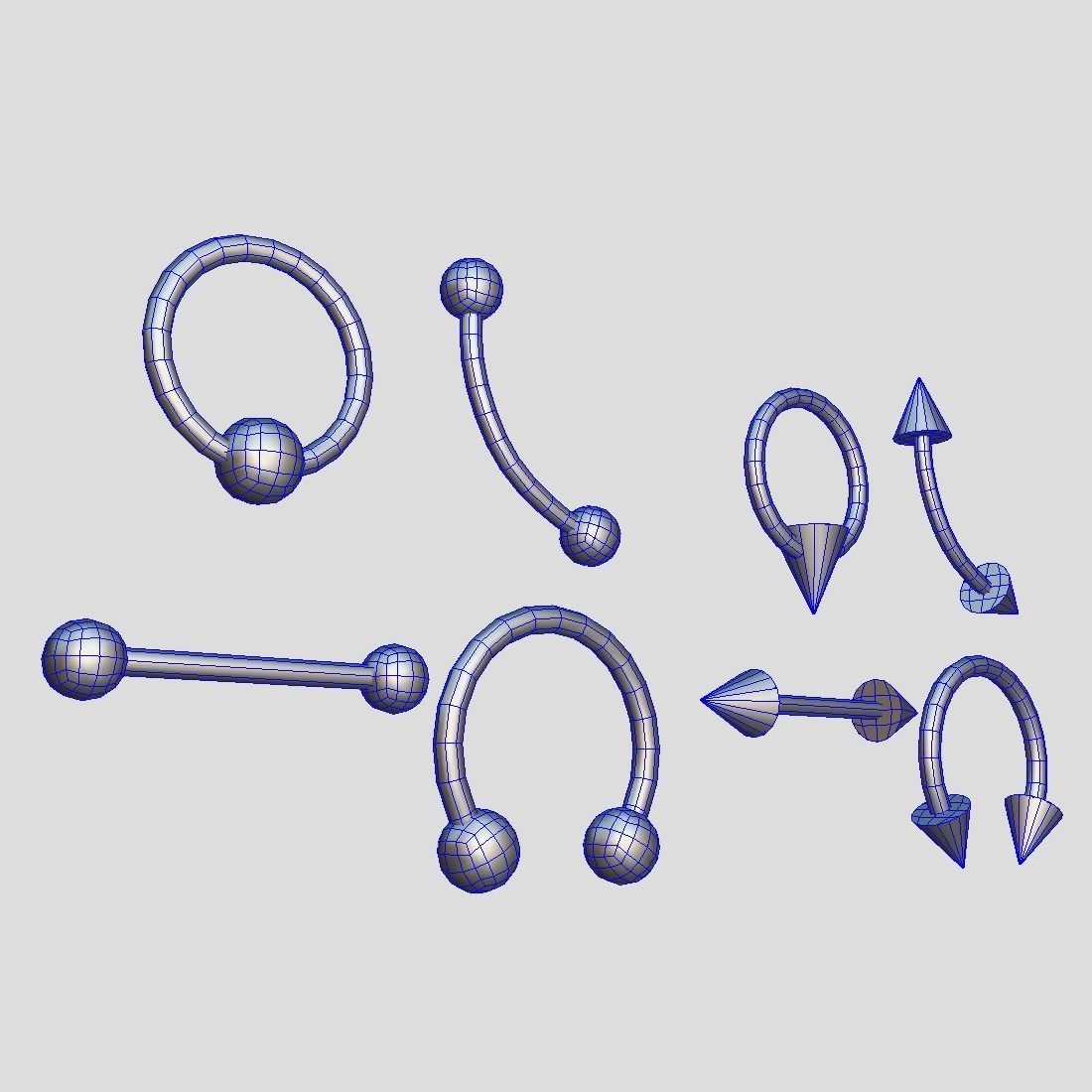 3D model Piercings Pack VR / AR / low-poly | CGTrader