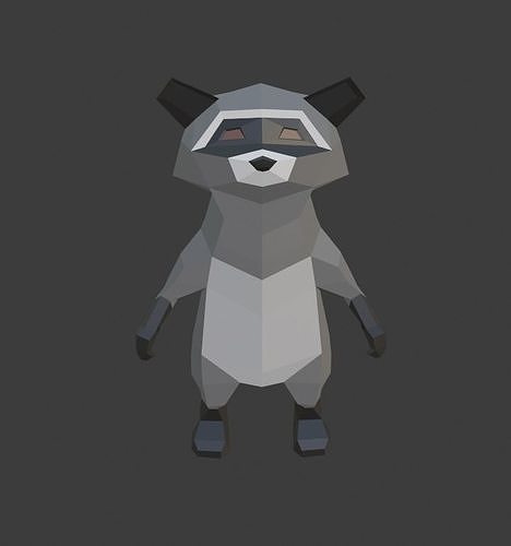 Low Poly Raccoon free VR / AR / low-poly 3D model | CGTrader
