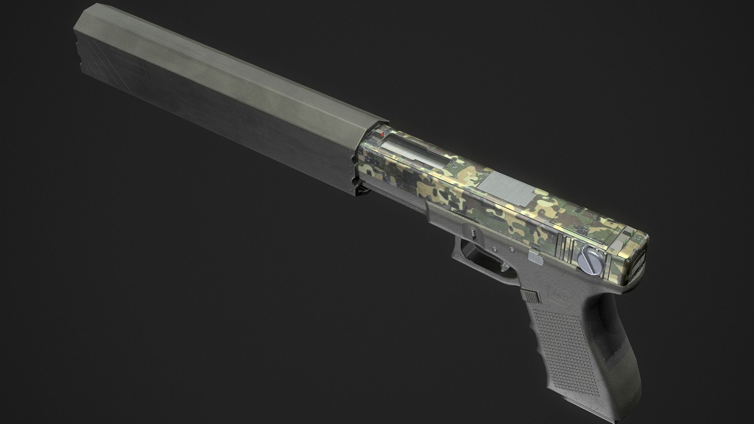 3D model Glock GameReady camouflaged gun VR / AR / low-poly | CGTrader