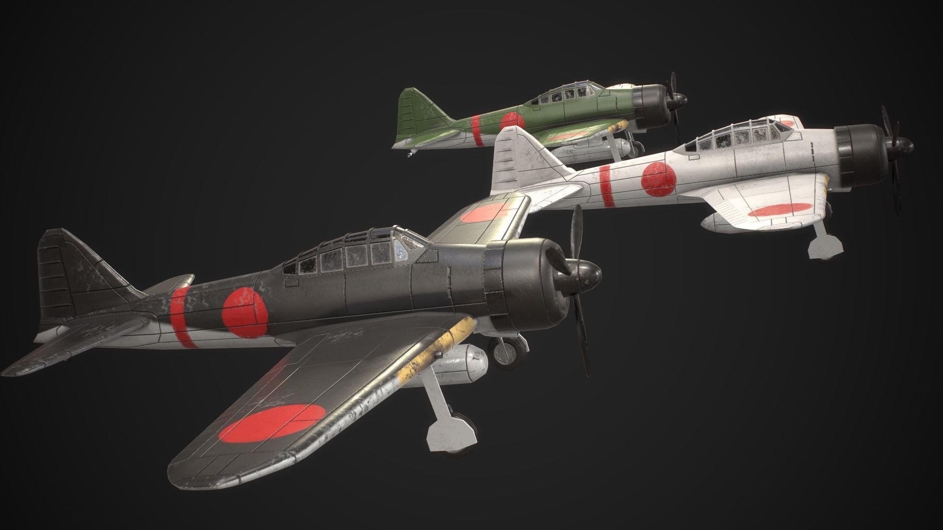3D model Mitsubishi A6M Zero VR / AR / low-poly | CGTrader