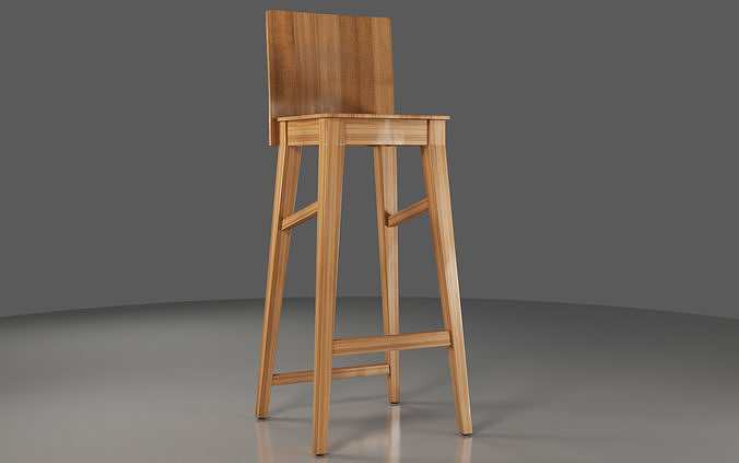 Wooden Bar Chair 3D model | CGTrader