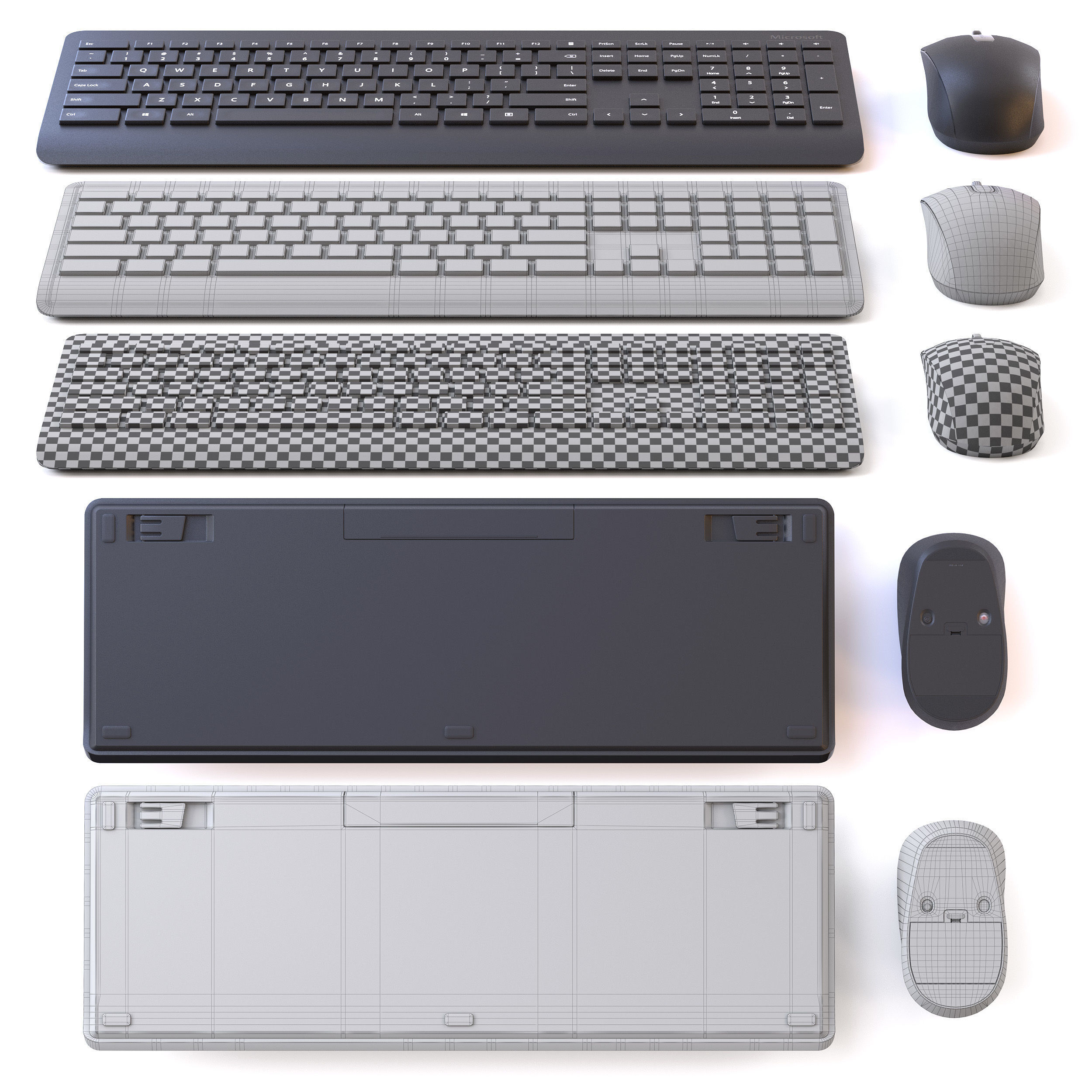 Microsoft Desktop 900 Wireless Keyboard and Mouse 3D model | CGTrader