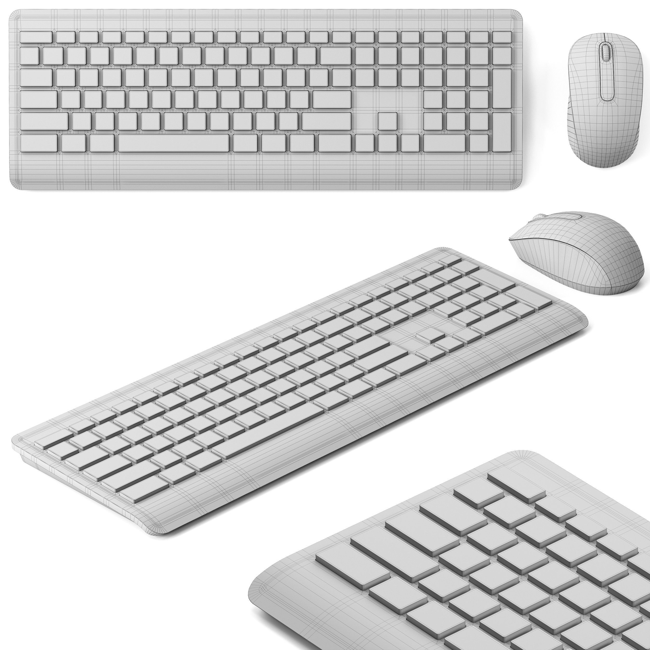 Microsoft Desktop 900 Wireless Keyboard and Mouse 3D model | CGTrader