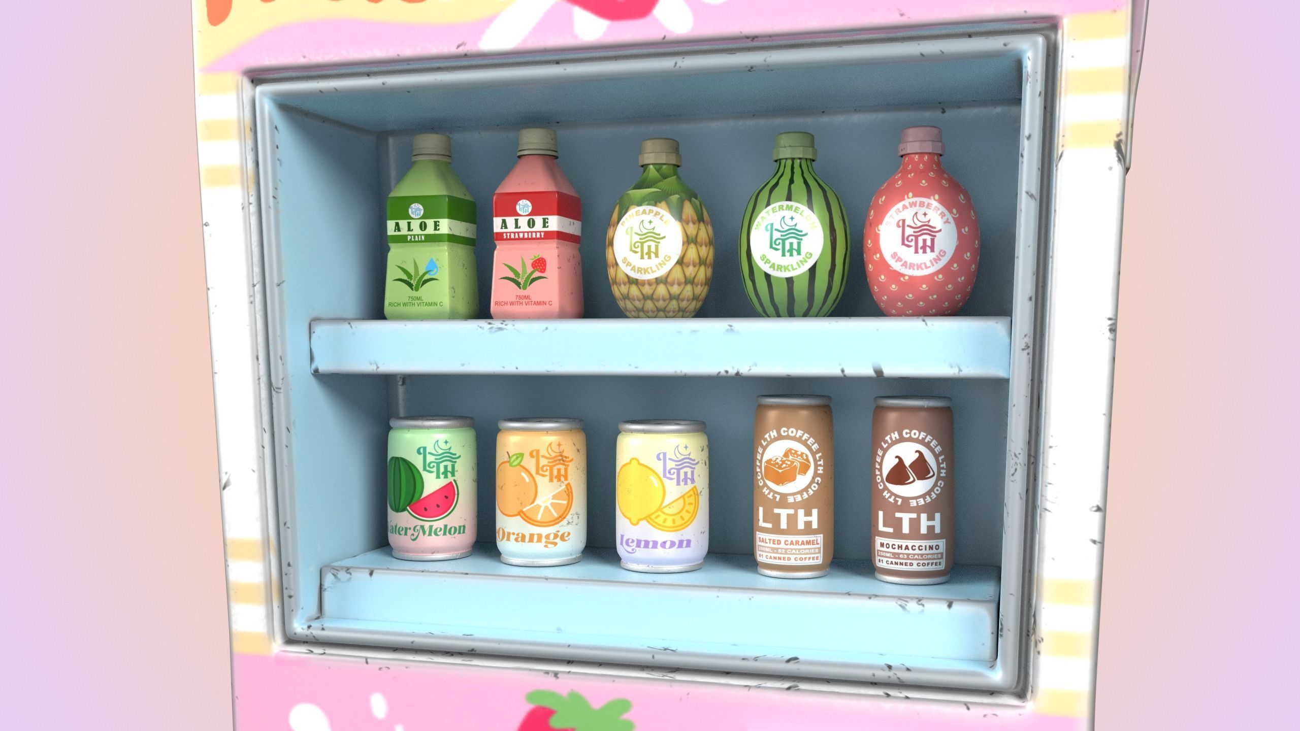 3D model Cute Stylized Vending Machine PBR Low Poly VR / AR / low-poly ...