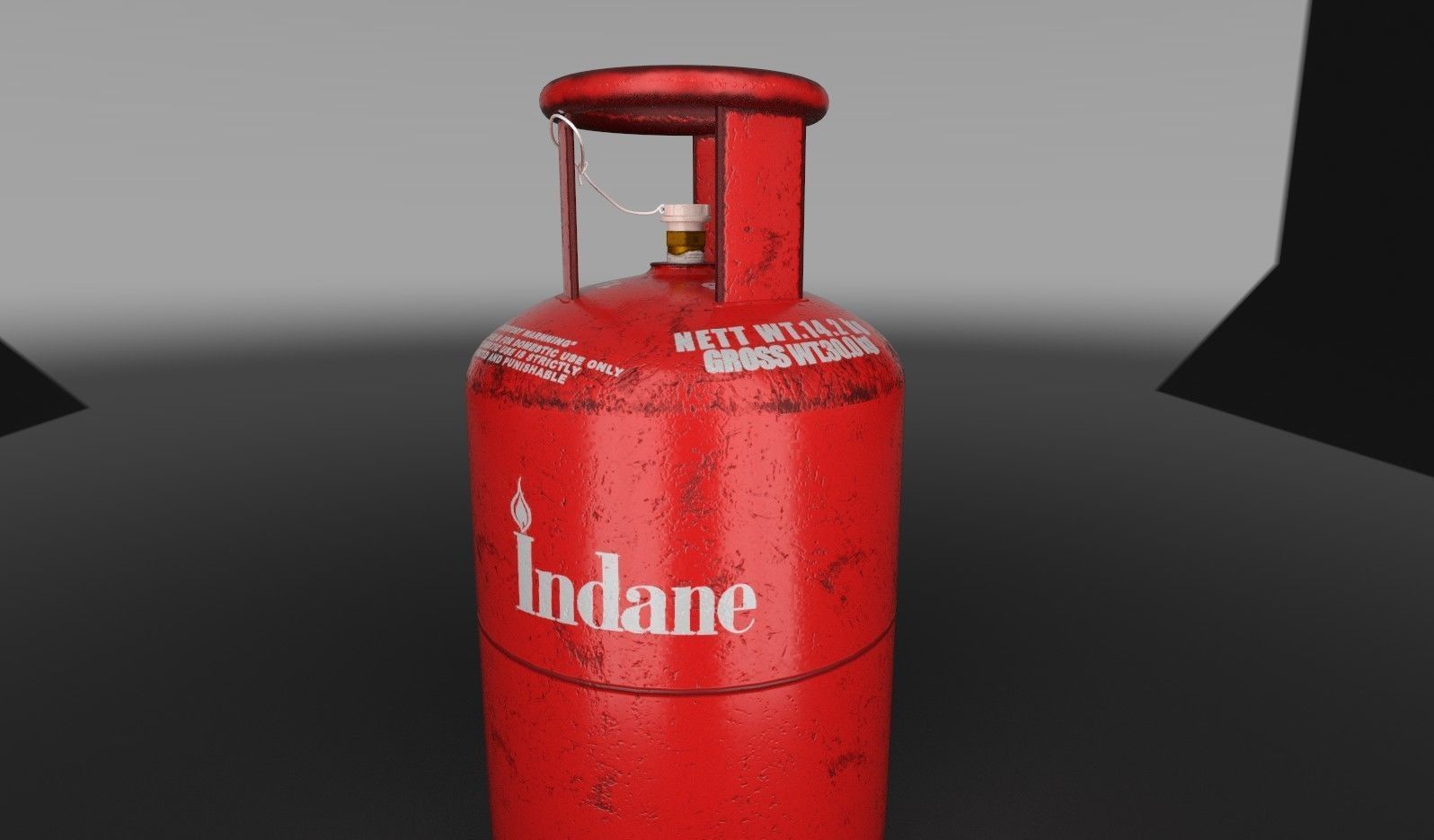 Indane Gas Cylinder 15 kg Red optimized 3D model AR VR Lowpoly free VR ...
