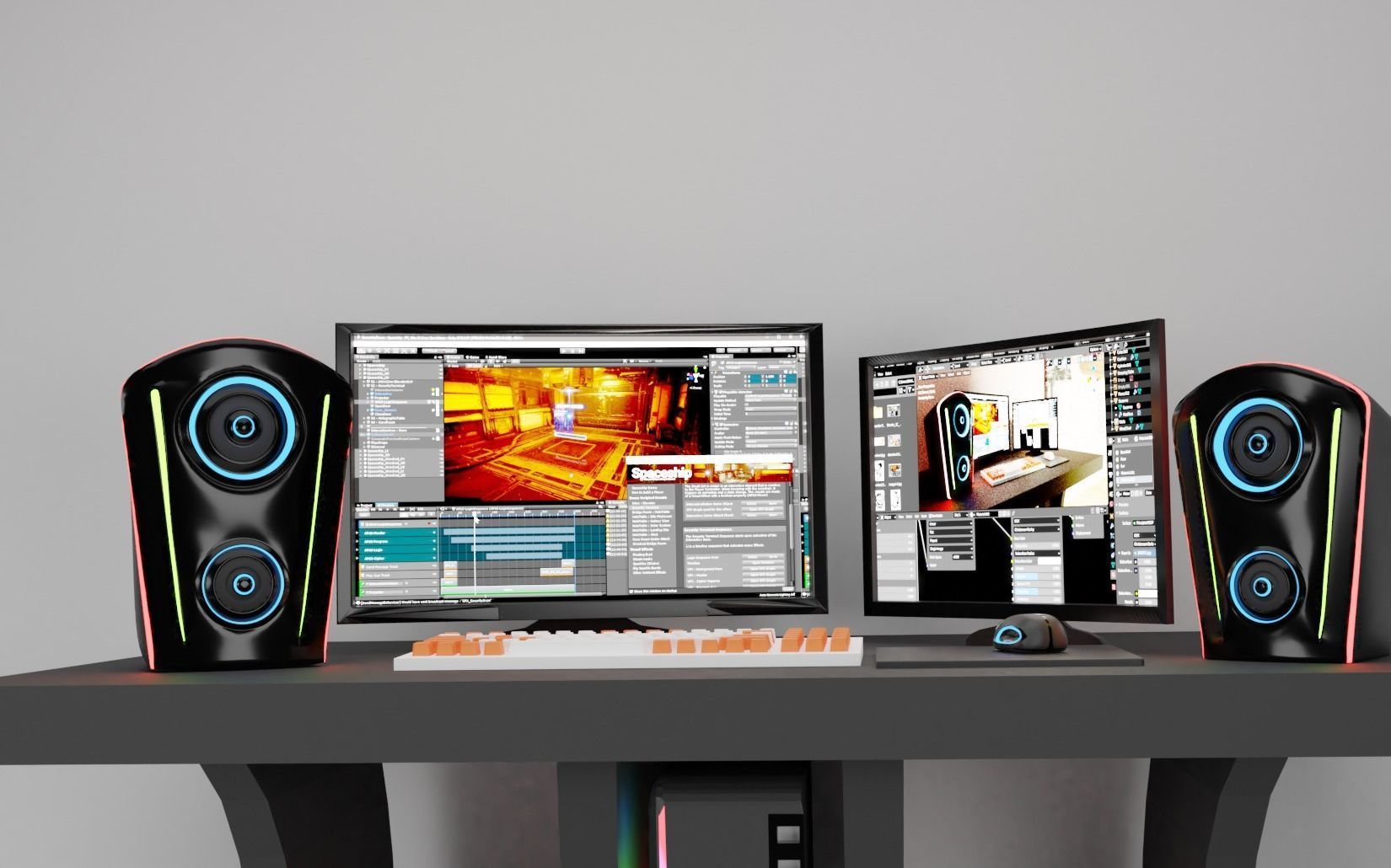 PC Setup 3D model | CGTrader