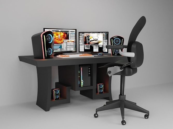 PC Setup 3D model | CGTrader