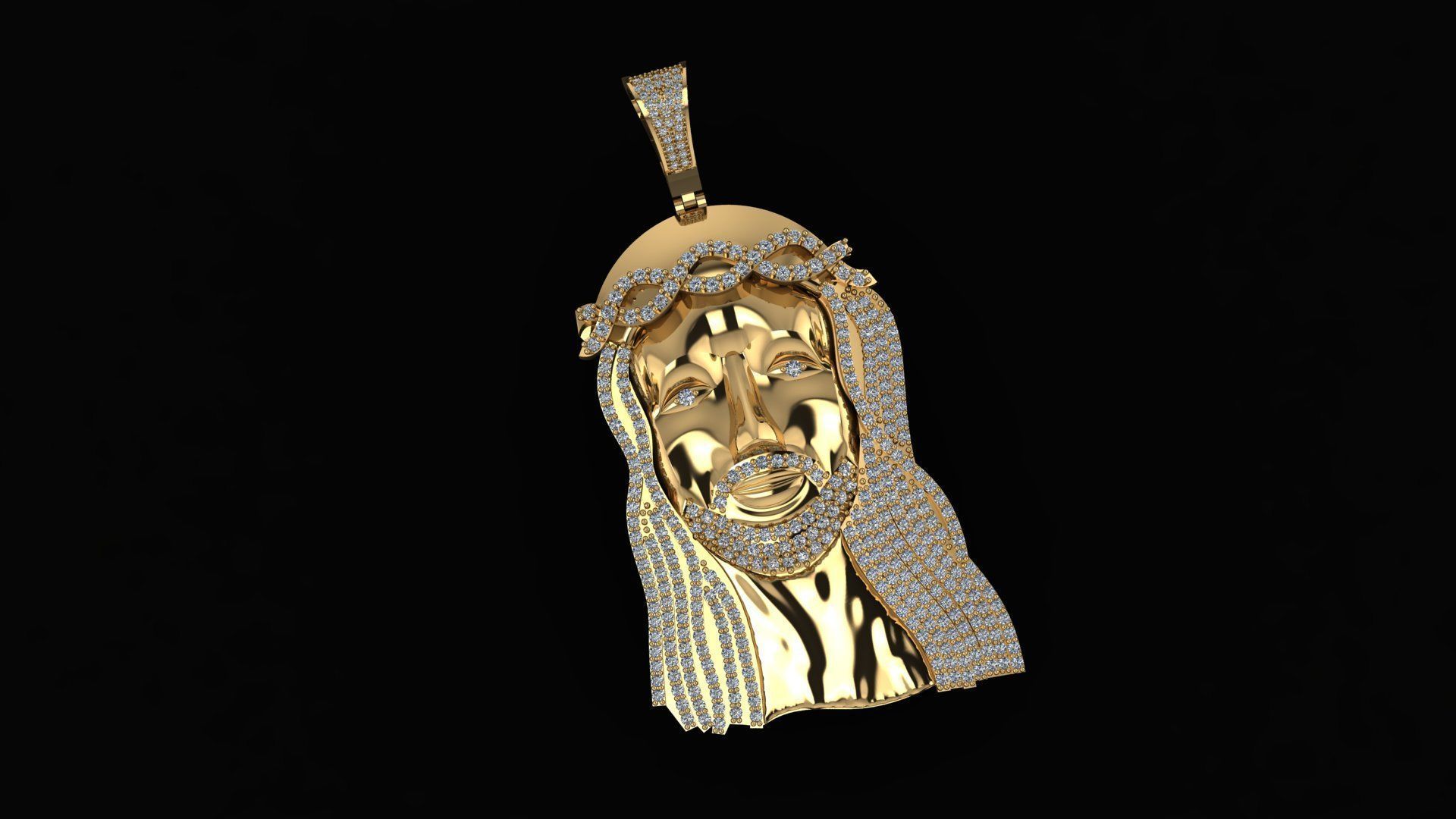 Detailed Jesus Christ Gold Necklace 3D model 3D printable | CGTrader